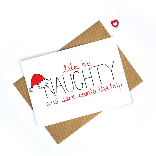 Oh Behave Naughty But Nice Christmas Cards For Him 