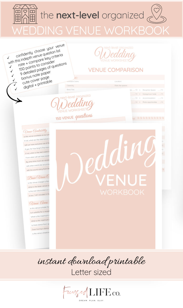 Epic 150 Question Wedding Venue Checklist {Ultimate Detailed Printable}