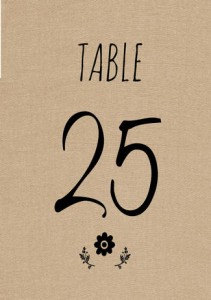 Cute Rustic DIY Table Number Download
