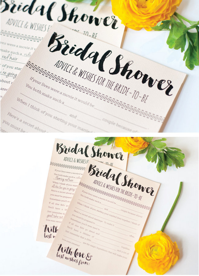 Fun Printable Bridal Shower Advice Cards - FREE Download