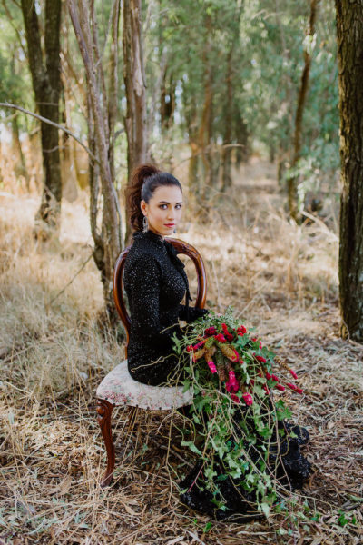 Dramatic Red and Black Forest Wedding full of Mystery + Magic