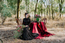 Dramatic Red and Black Forest Wedding full of Mystery + Magic