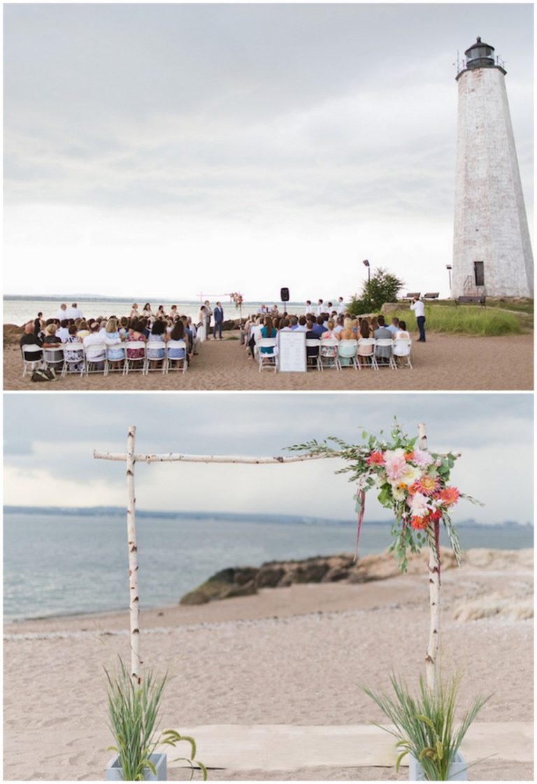 A Truly Romantic + Whimsical Lighthouse Wedding in Connecticut!