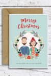 12 Gorgeous, Custom-illustrated Portrait Christmas Cards with your Faces!