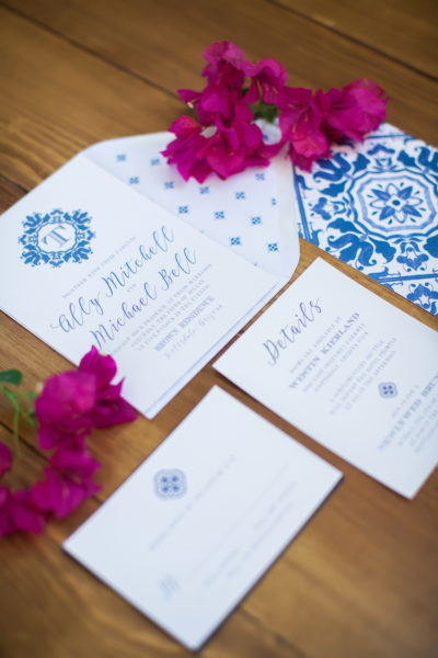 Vibrantly Beautiful Bougainvillea + Blue Spanish Wedding Ideas