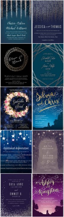 16+ Starry Night Celestial Wedding Invitations To Light Up Your Life