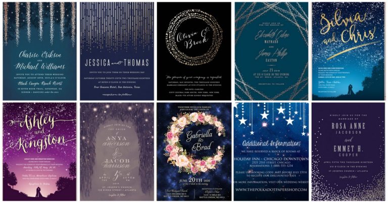 16+ Starry Night Celestial Wedding Invitations To Light Up Your Life
