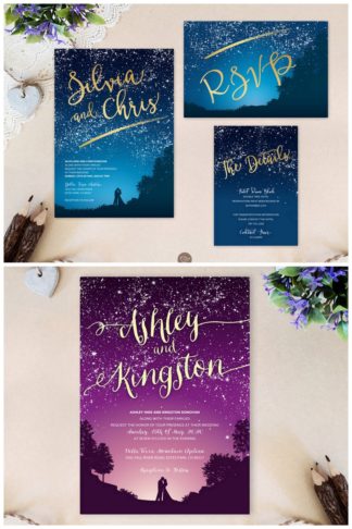 16+ Starry Night Celestial Wedding Invitations To Light Up Your Life