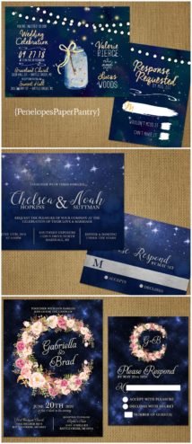 16+ Starry Night Celestial Wedding Invitations To Light Up Your Life