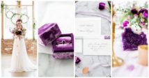 Romantic Violet + Gold Wedding Ideas with Boho + Geode Touches