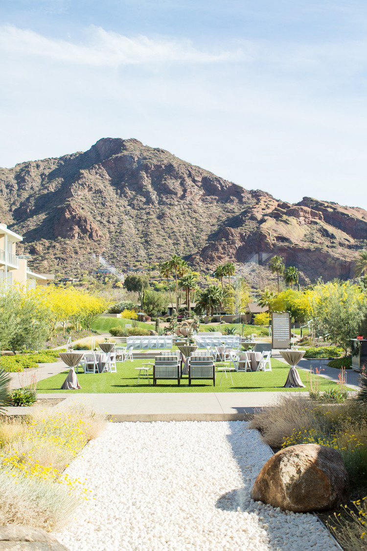 Blush + Mint Arizona Wedding with Circular Floral Arch at Mountain Shadows