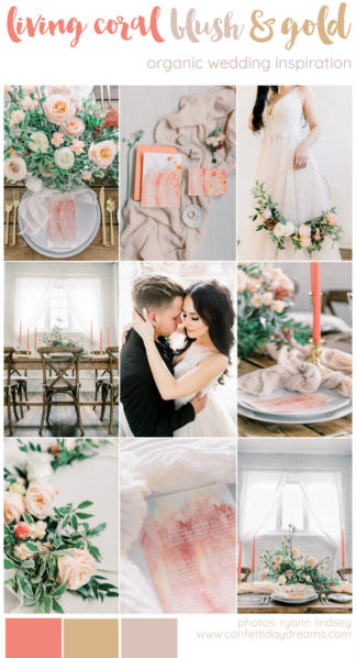 Romantic Coral, Blush and Gold Wedding Color Palette Ideas