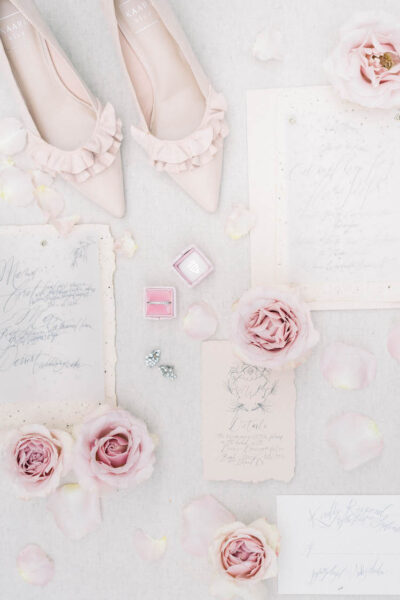 Whimsically Romantic Light Pink + Gold Spring Wedding Details