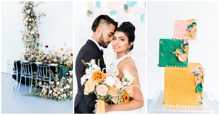 Bright + Whimsical Modern Art Gallery Wedding