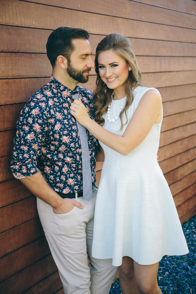 Adorable 1960s Inspired Pastel Engagement Photo Shoot