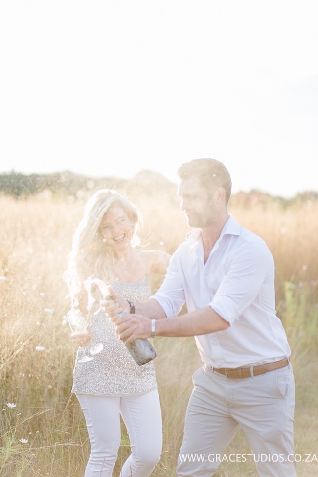 Dreamy Champagne Engagement Photographs {Grace Studios}