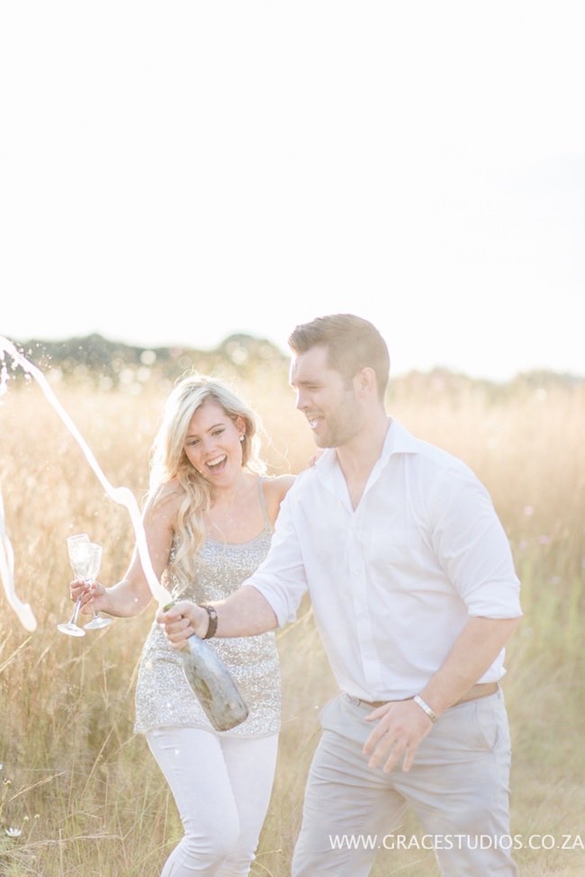 Dreamy Champagne Engagement Photographs {Grace Studios}
