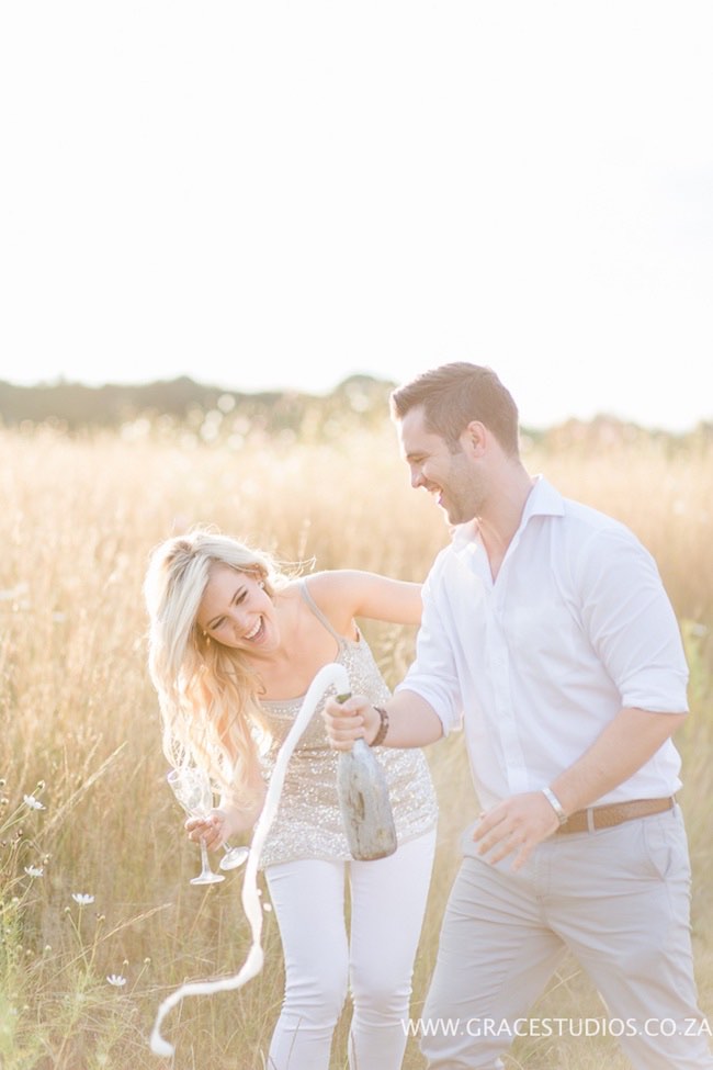 Dreamy Champagne Engagement Photographs {Grace Studios}