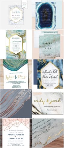 15 Geode Agate and Crystal Wedding Invitations to Rock Your World!
