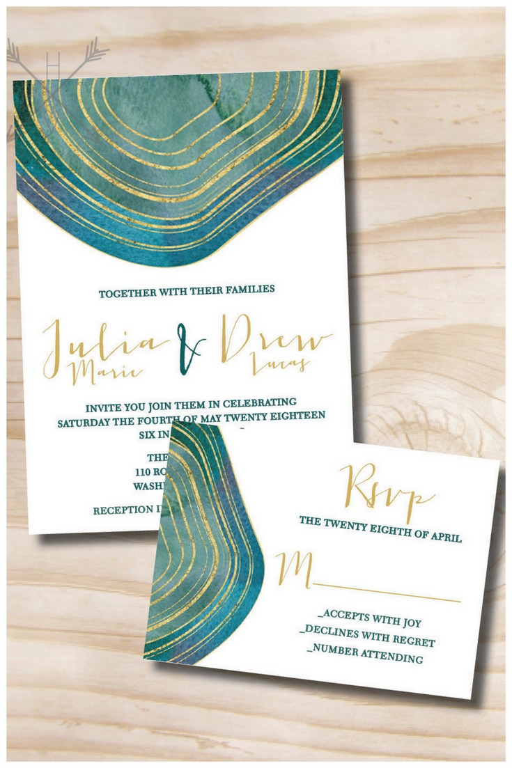 15 Geode Agate and Crystal Wedding Invitations to Rock Your World!