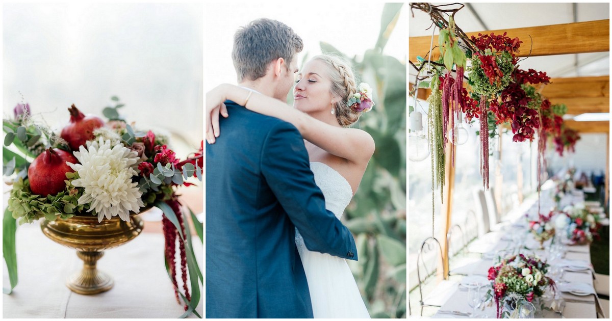 Elegant Marsala + Gold Farm Wedding {Debbie Lourens Photography}